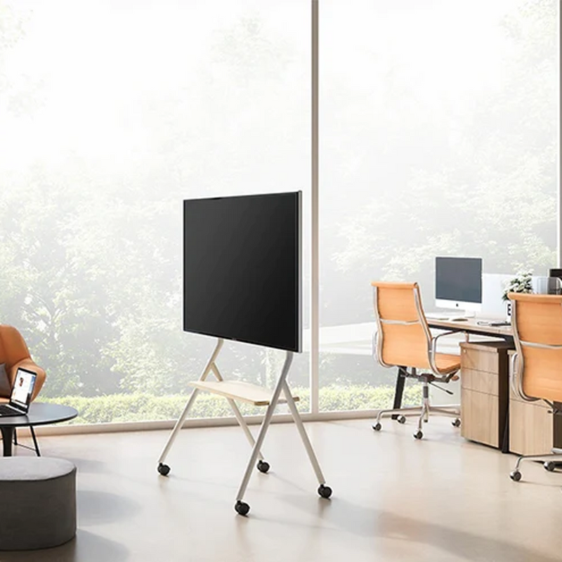 Floor Smart Board Stand with Wheels, Mobile TV Stand Wheels